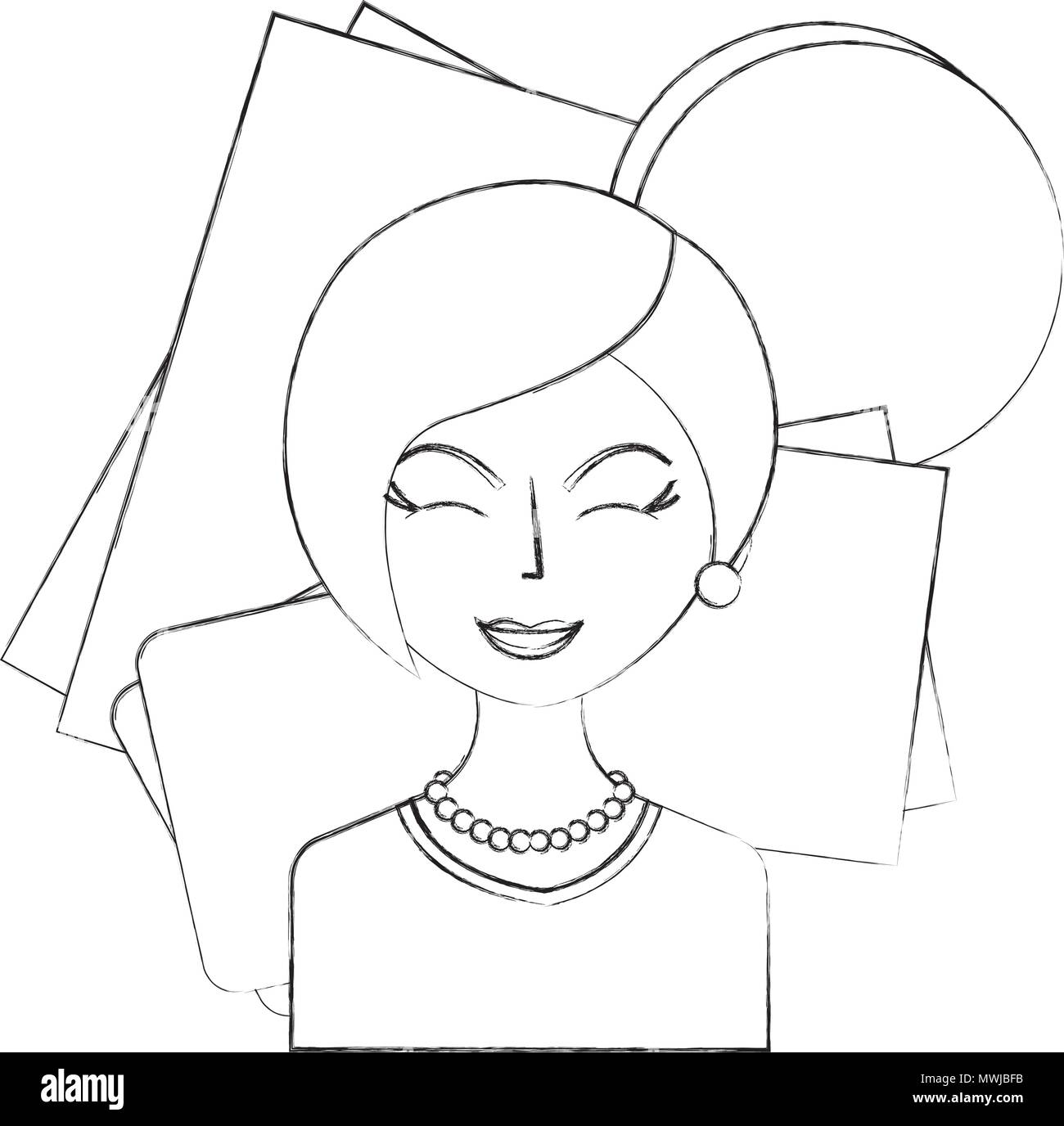 retro woman character icon vector illustration design Stock Vector ...