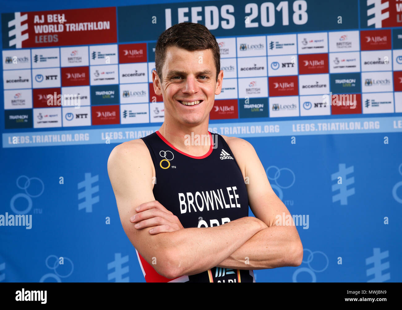 Jonny brownlee during the photocall at the brownlee centre hi-res stock ...
