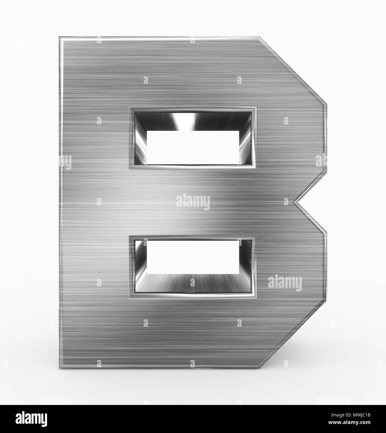 letter B 3d cubic metal isolated on white - 3d rendering Stock Photo ...