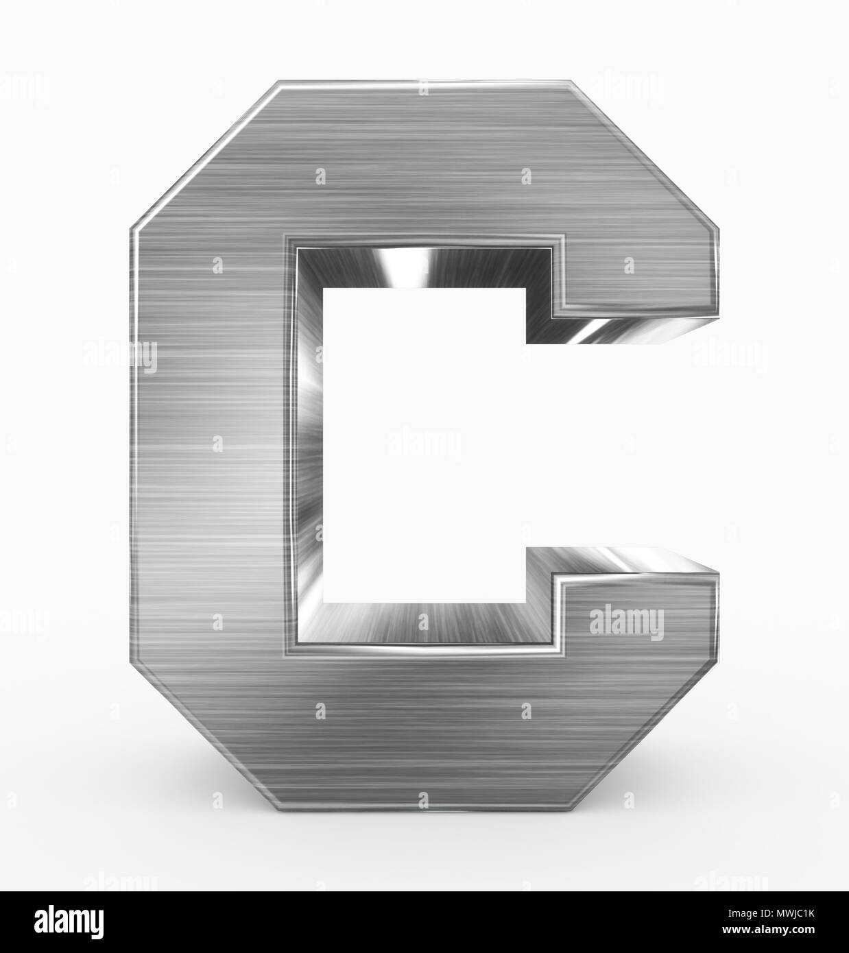 letter C 3d cubic metal isolated on white - 3d rendering Stock Photo ...