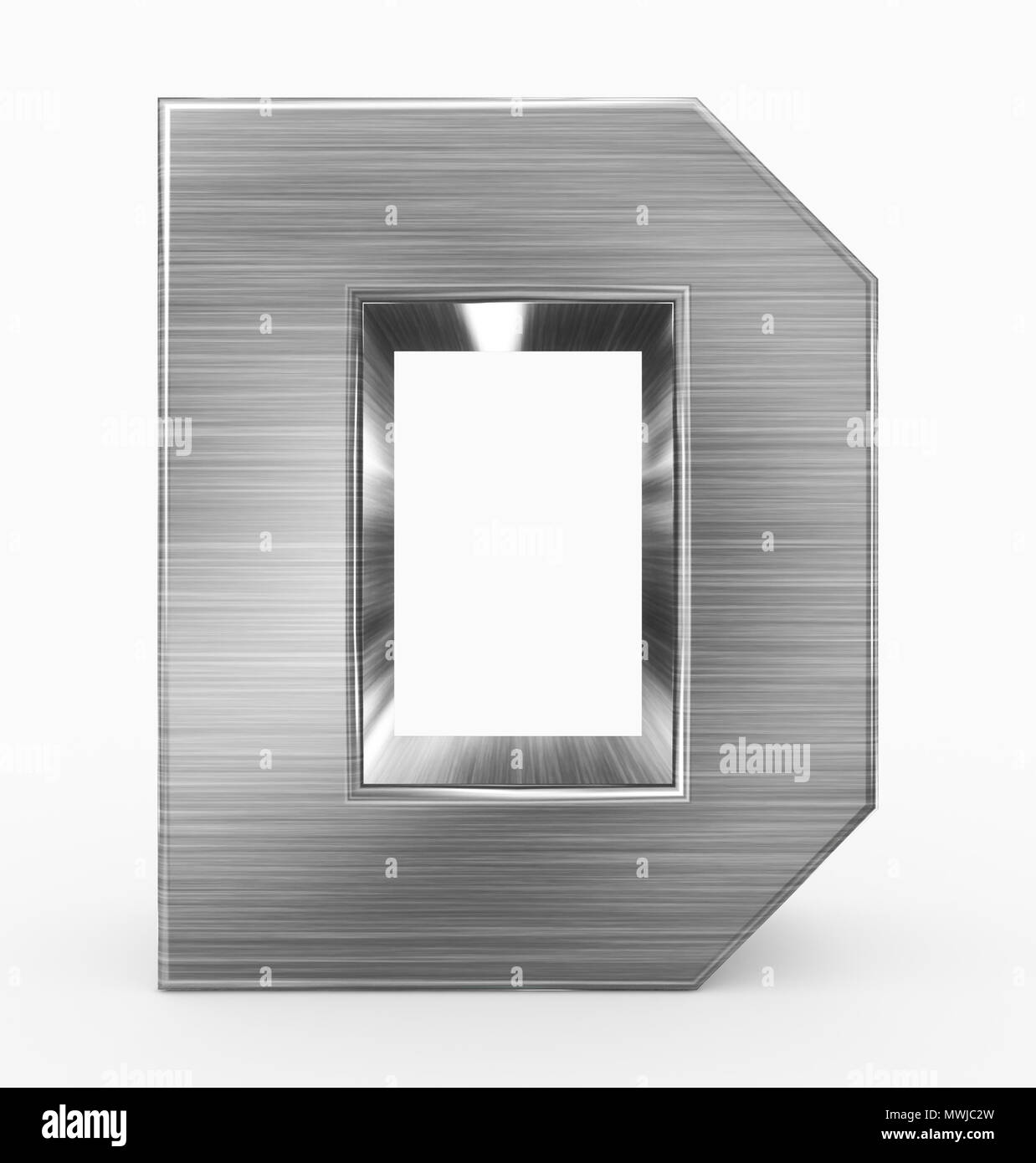letter D 3d cubic metal isolated on white - 3d rendering Stock Photo ...