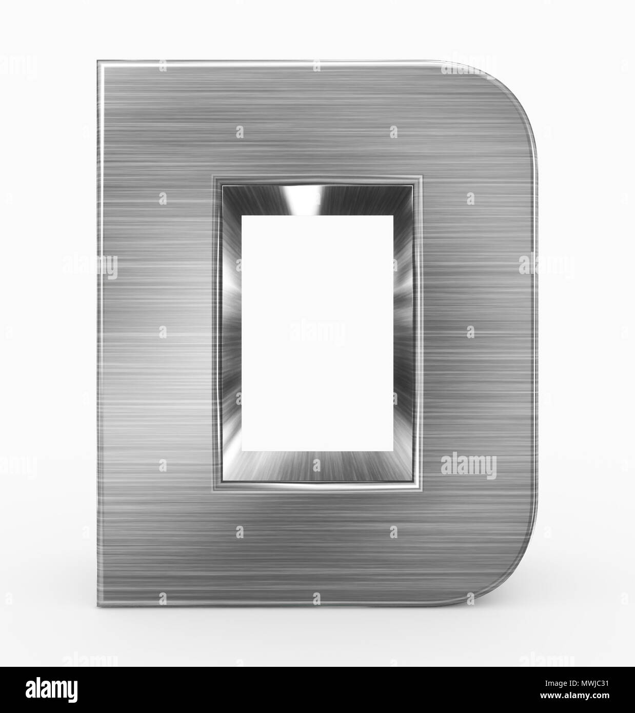 letter D 3d cubic rounded metal isolated on white - 3d rendering Stock ...