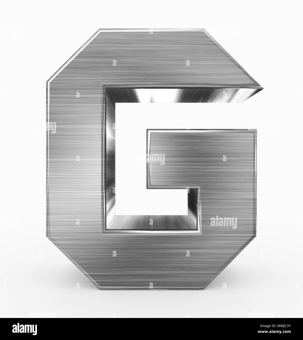 letter G 3d cubic metal isolated on white - 3d rendering Stock Photo ...