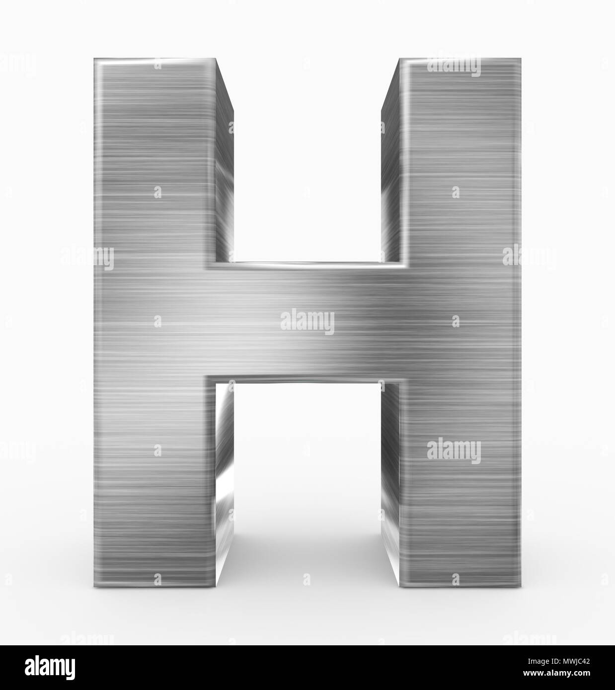 letter H 3d cubic metal isolated on white - 3d rendering Stock Photo ...