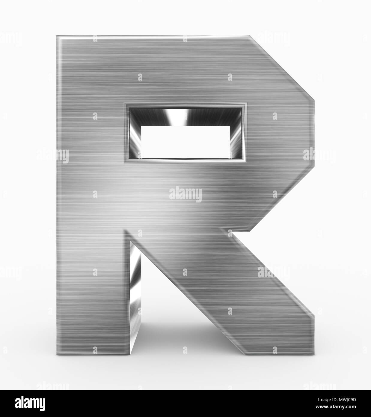 letter R 3d cubic metal isolated on white - 3d rendering Stock Photo ...