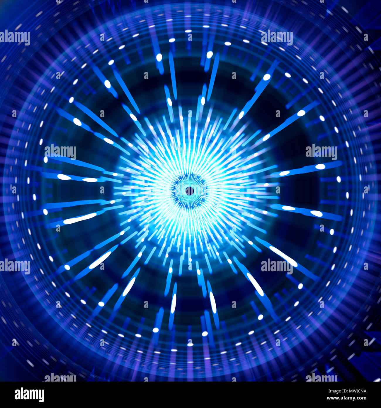 Abstract Blue Sci-Fi Circular Ornamental Pattern or Background Stock ...