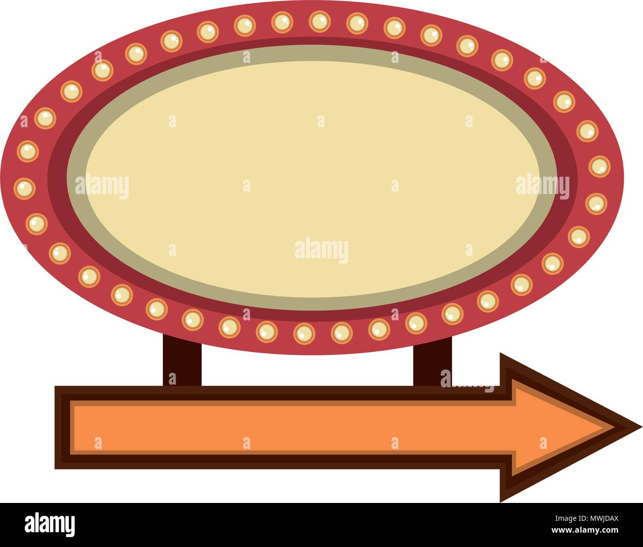 label with arrow and lights retro style vector illustration design ...