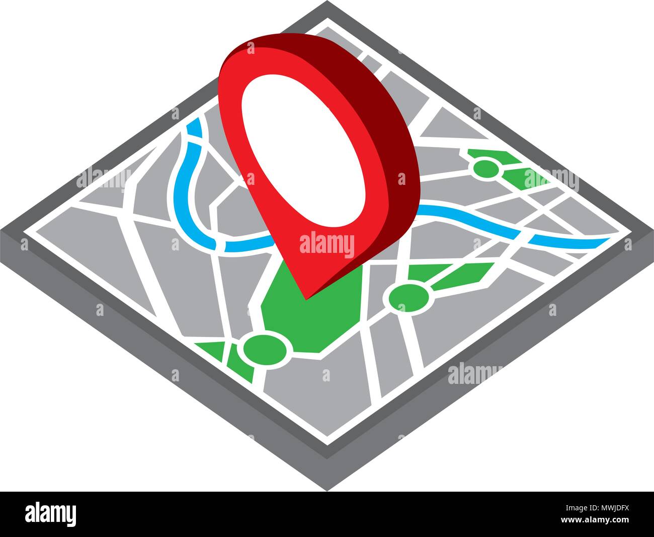 map guide with pin location isometric icon vector illustration design ...