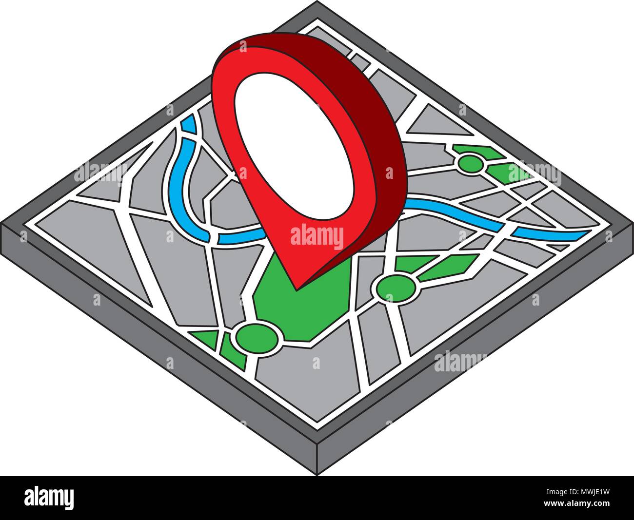 map guide with pin location isometric icon vector illustration design Stock Vector Image & Art ...