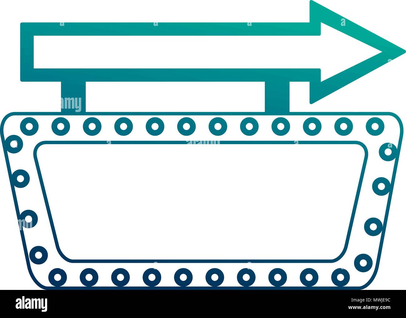 label with arrow and lights retro style vector illustration design ...