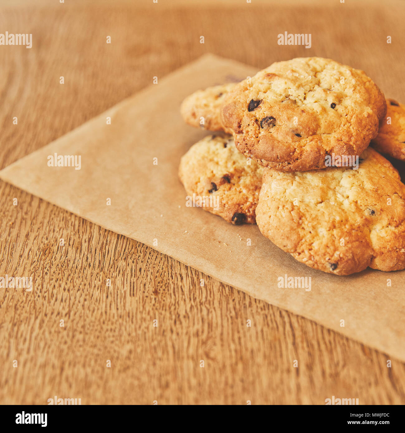 Sweet cookies pile on craft paper Stock Photo - Alamy