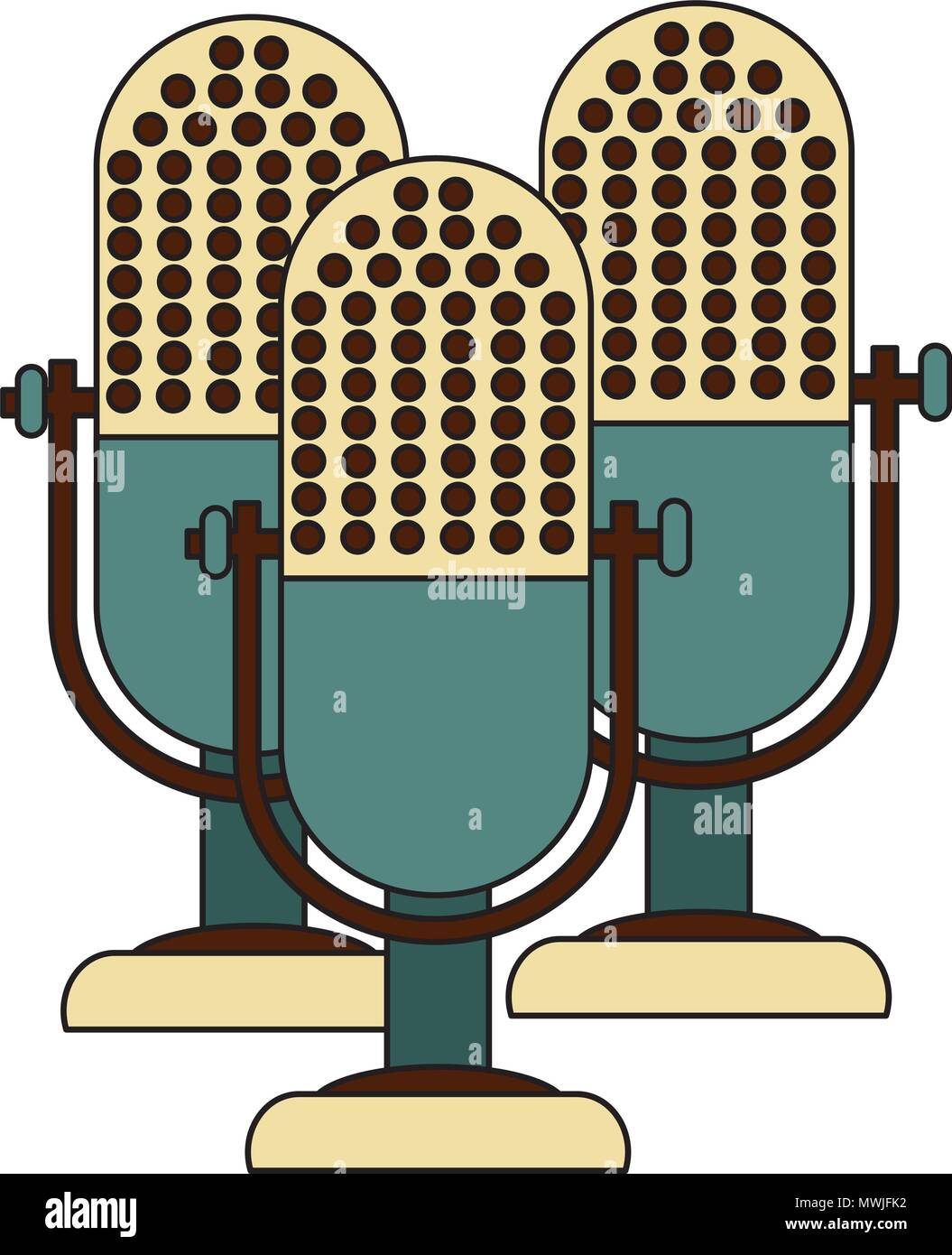 retro vintage microphone equipment classic vector illustration Stock ...