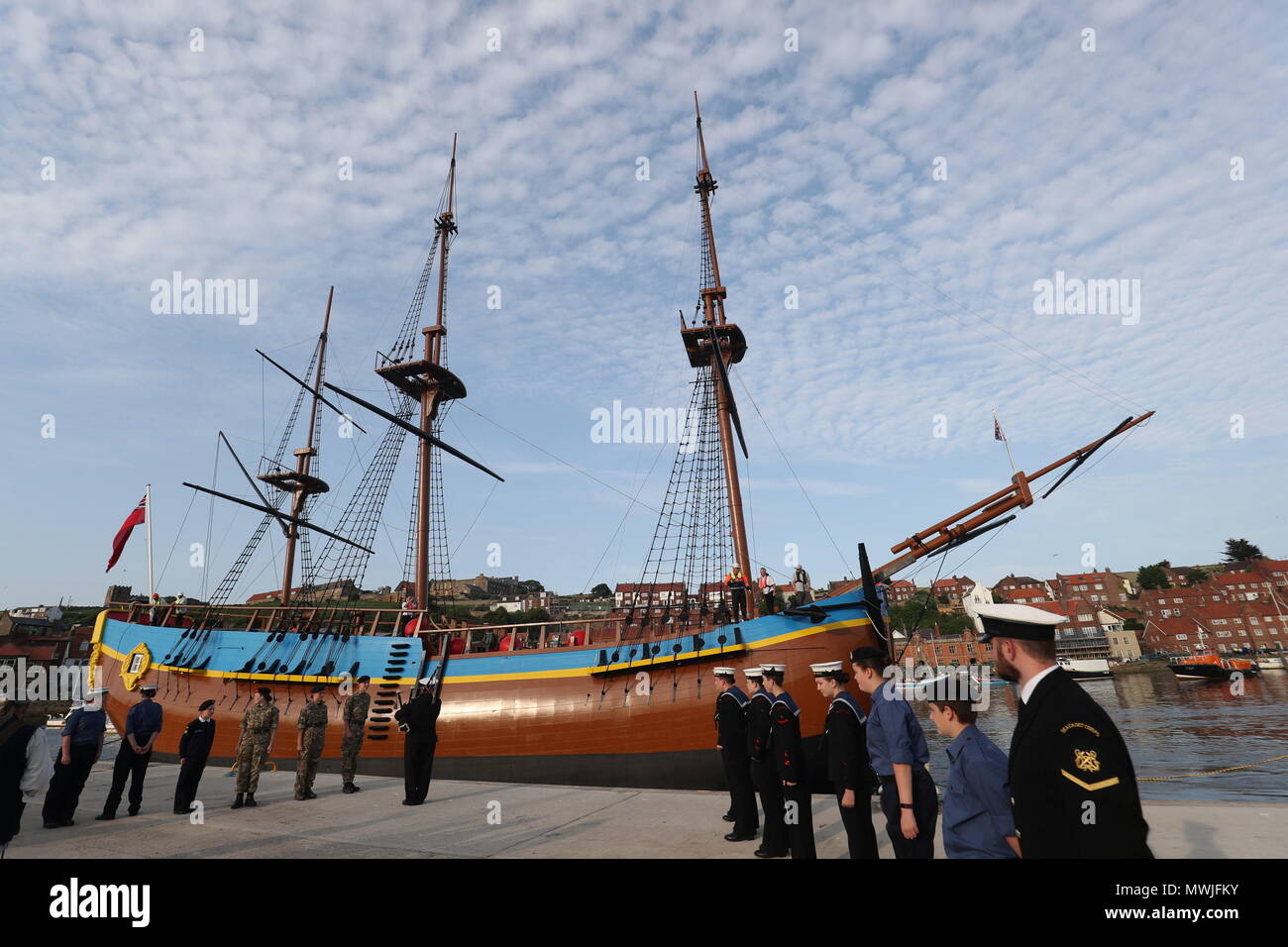 Full Scale Replica Captain Cooks Ship High Resolution Stock Photography ...