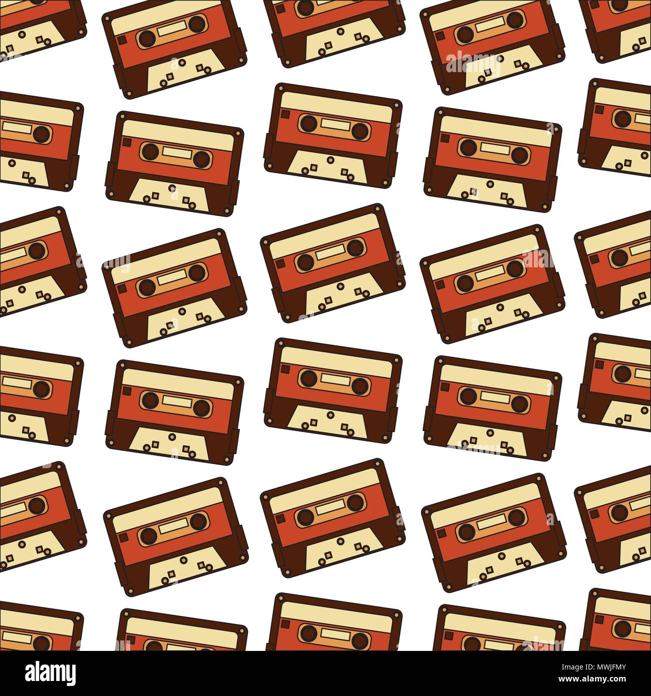 retro vintage cassette tape record pattern vector illustration Stock ...