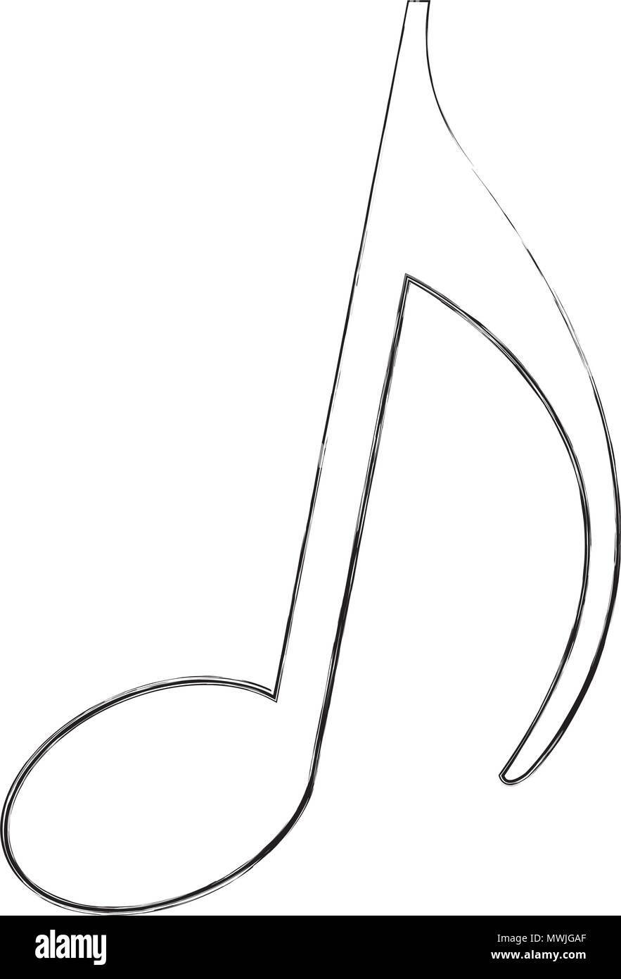 music note melody song image vector illustration sketch Stock Vector ...