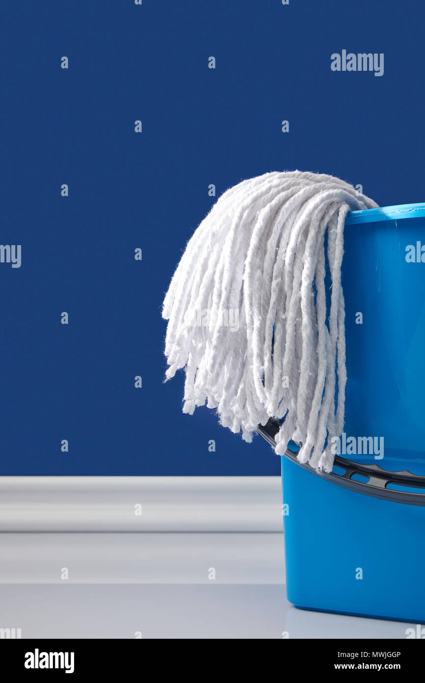 rag and blue bucket for spring cleaning Stock Photo - Alamy