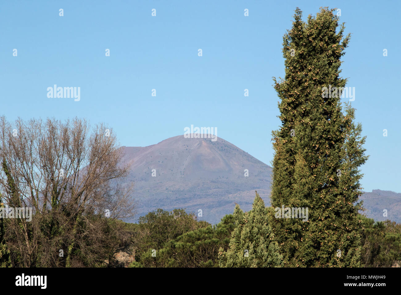 view of Mount Vesuvius volcano, near Pompeii, Italy Stock Photo - Alamy