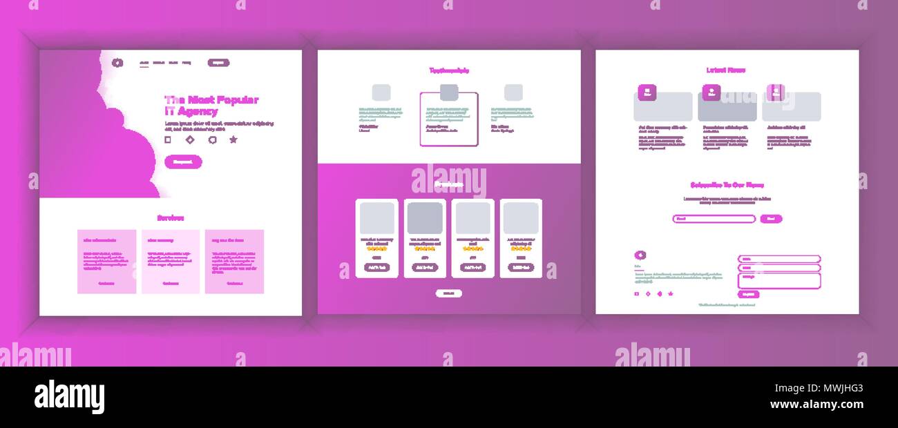 Main Web Page Design Vector. Website Business Concept. Landing Template ...