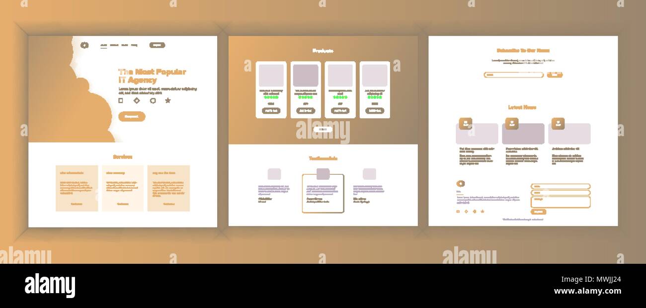 Website Design Template Vector. Business Background. Landing Web Page ...