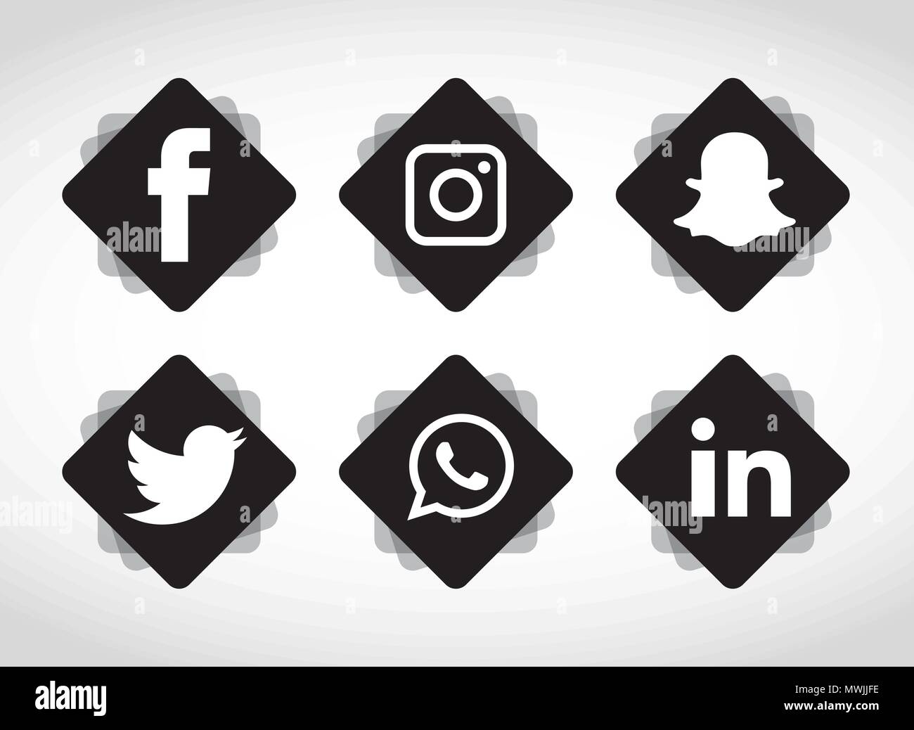 Social media icons set. Logo Vector Illustrator. facebook, instagram ...