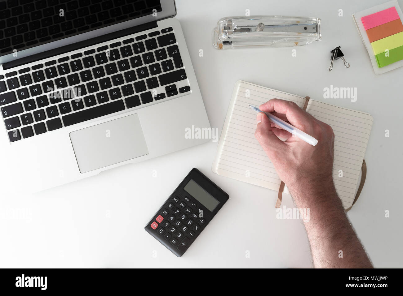 Office table with laptop hi-res stock photography and images - Alamy