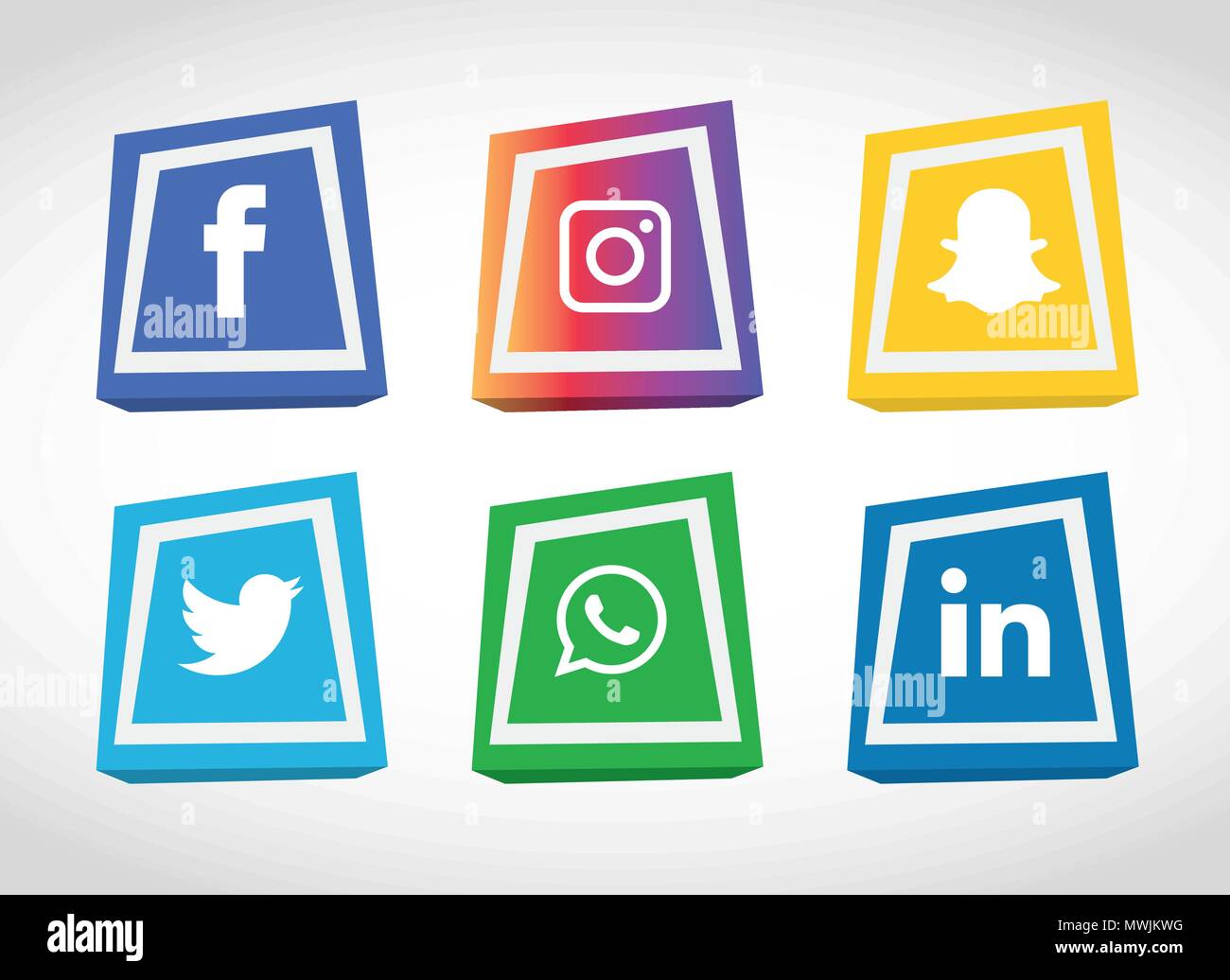 Social media icons set. Logo Vector Illustrator. facebook, instagram ...