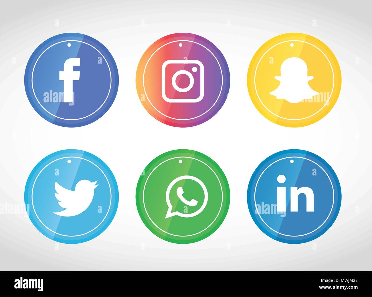 Social media icons set. Logo Vector Illustrator. facebook, instagram ...