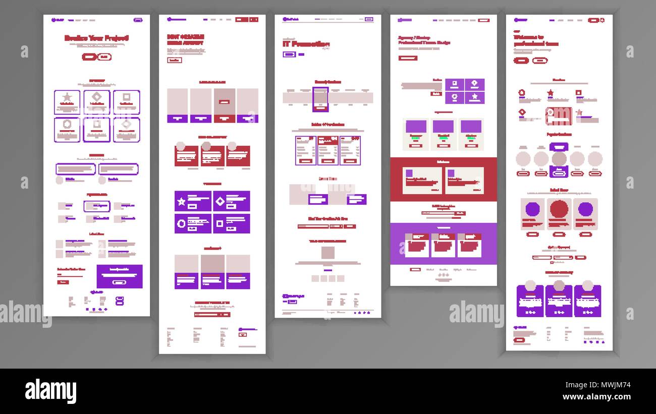 Website Template Vector. Page Business Technology. Landing Web Page ...