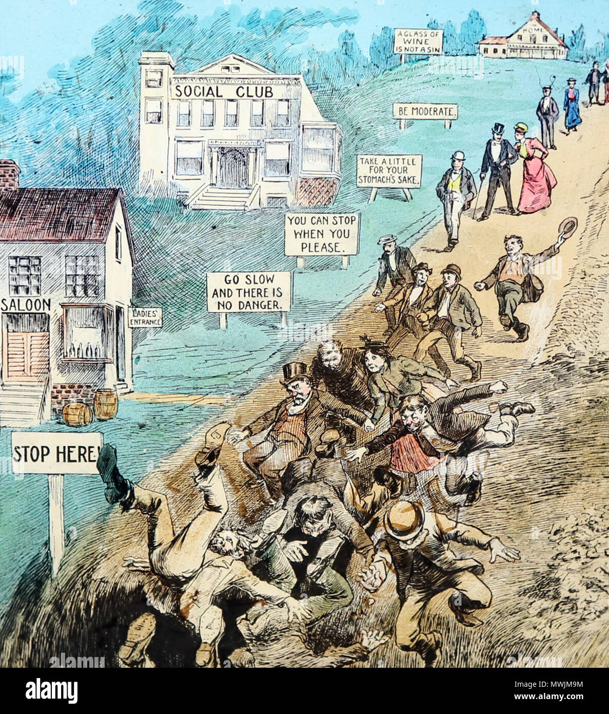 Temperance message, Victorian period Stock Photo - Alamy