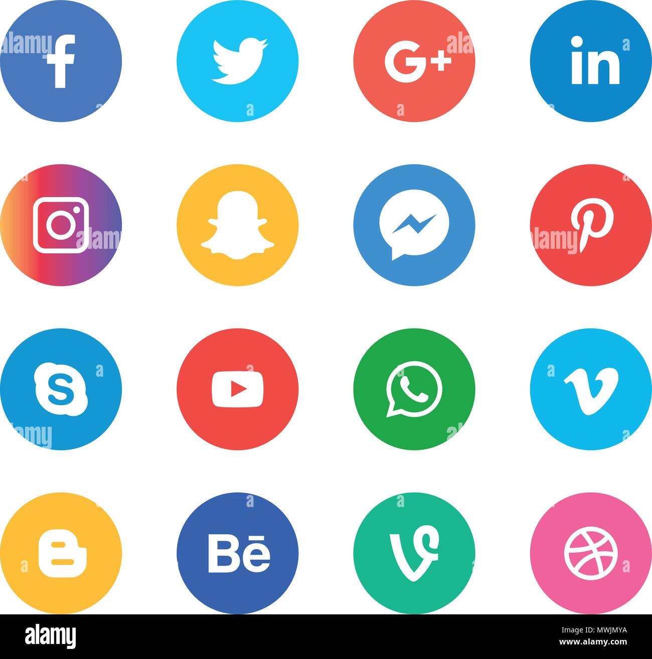 Social media icons set. Logo Vector Illustrator. facebook, instagram ...