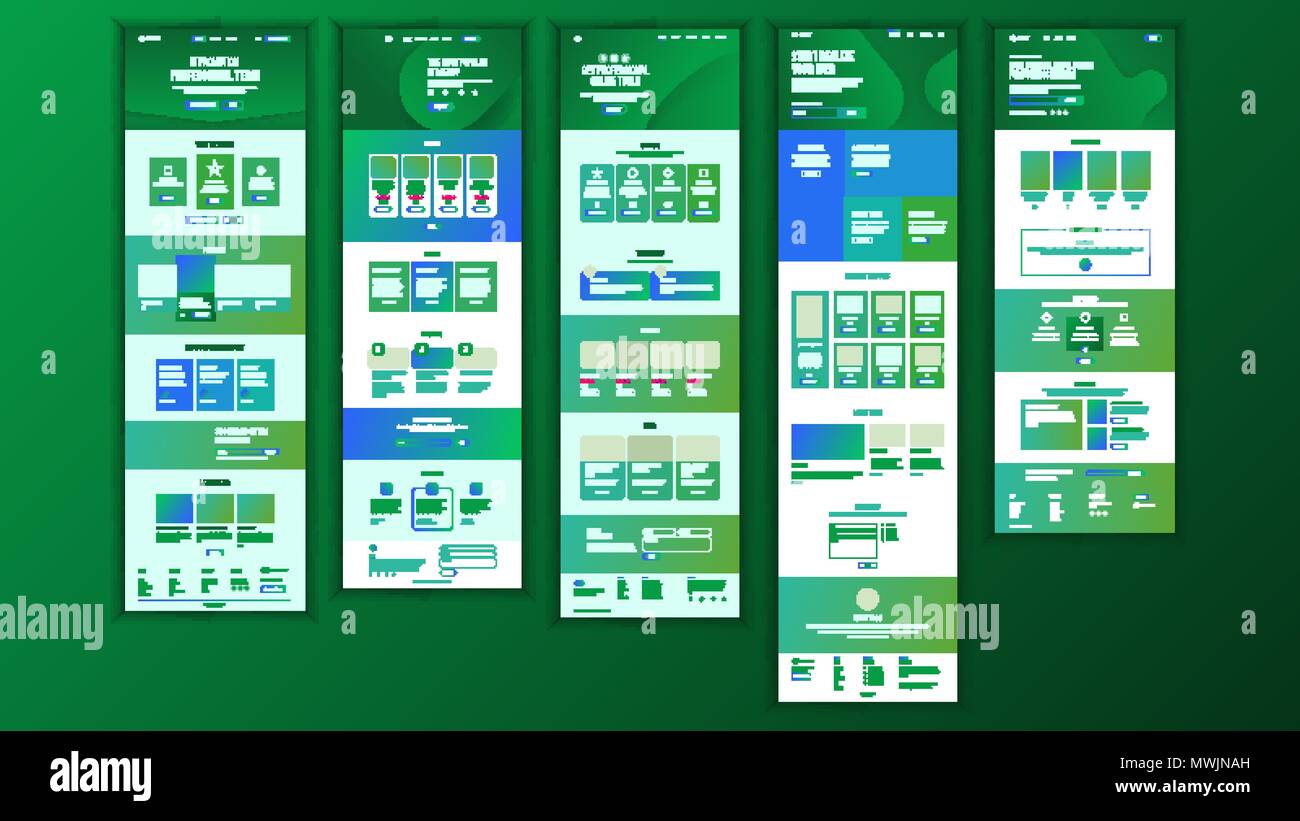 Main Web Page Design Vector. Website Business Concept. Landing Template ...