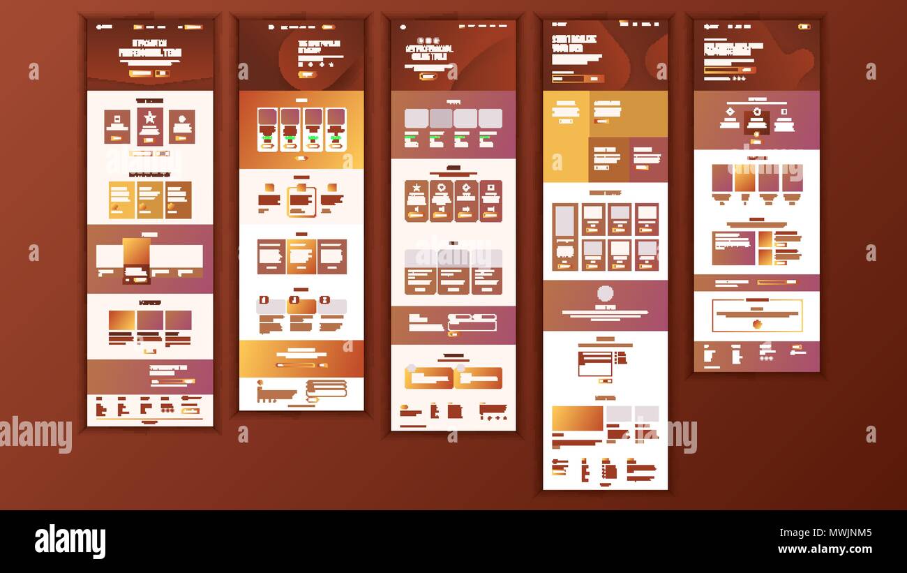 Main Web Page Design Vector. Website Business Reality. Landing Template ...