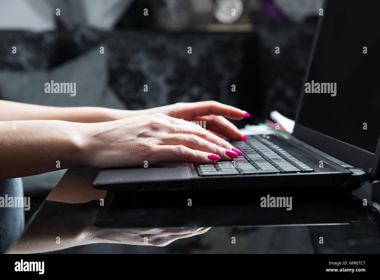 Workstation typing hi-res stock photography and images - Alamy