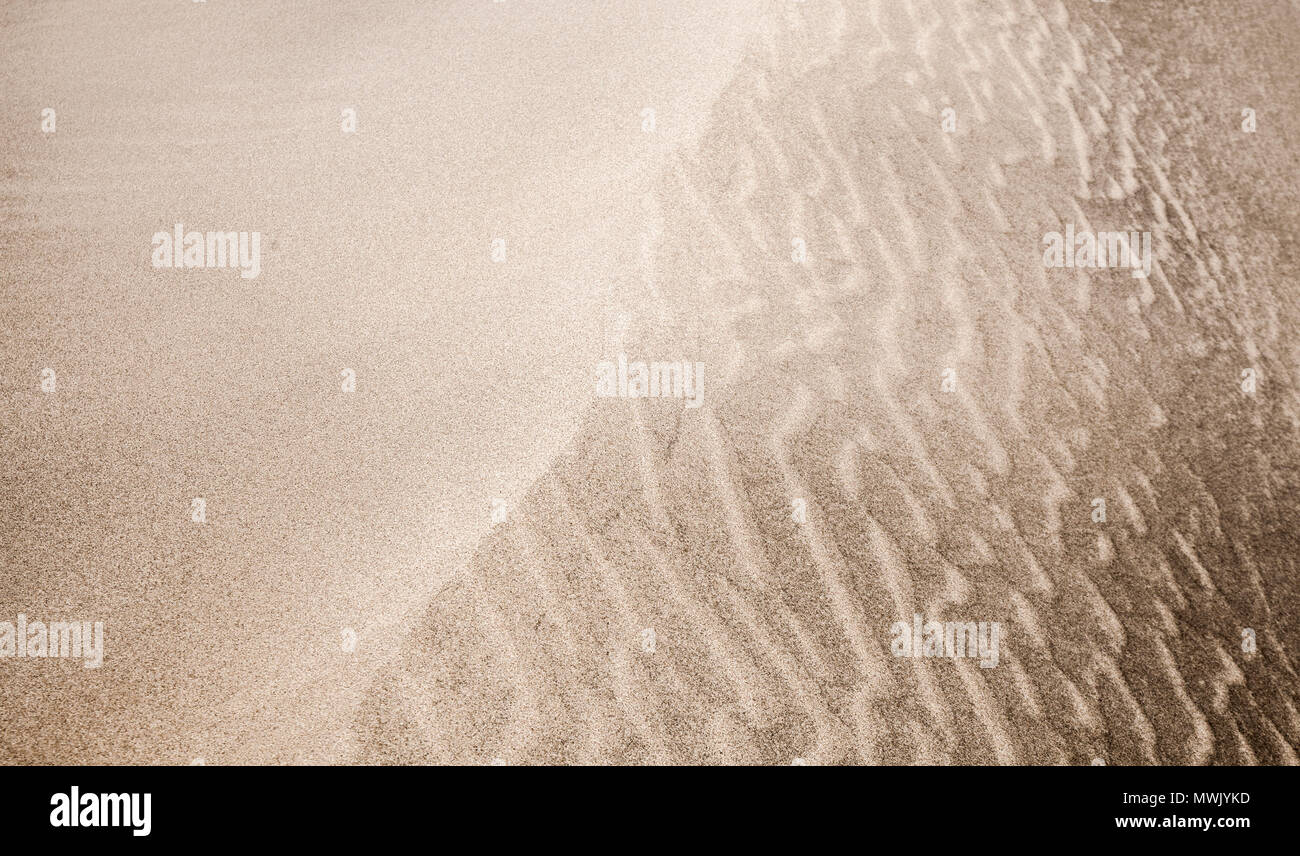 sand and wind patterns on dune surface. Pattern is formed by two types ...