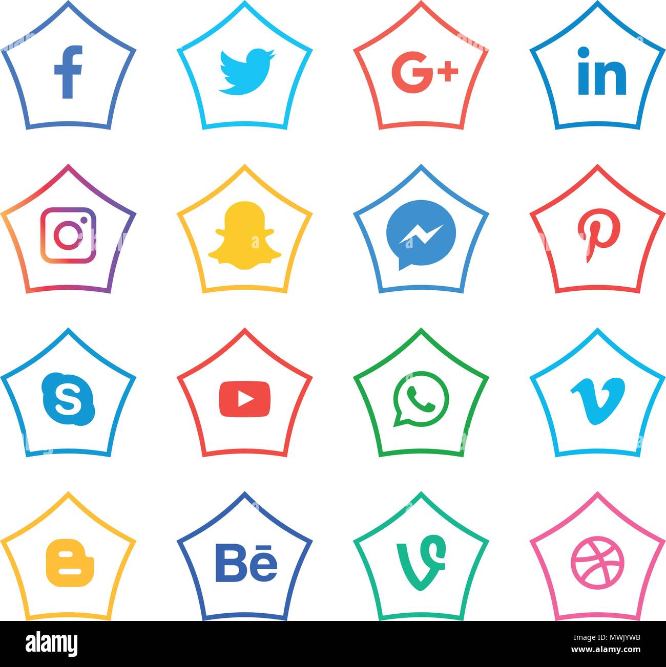 Social media icons set. Logo Vector Illustrator. facebook, instagram ...