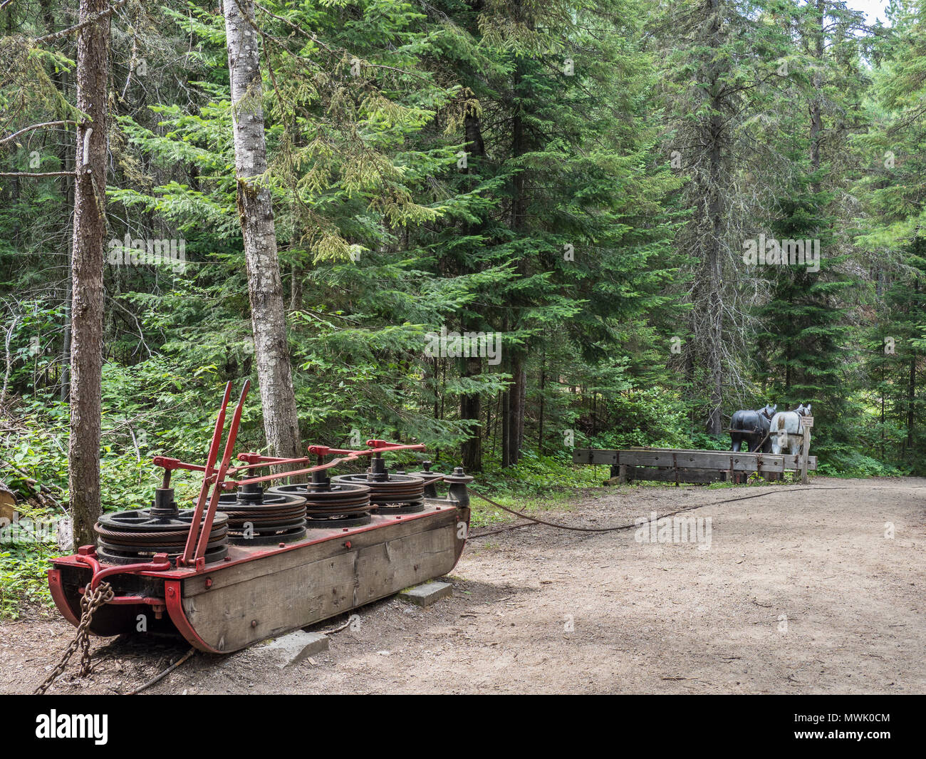 Barrienger Brake or crazy wheel, Algonquin Logging Museum, Algonquin ...
