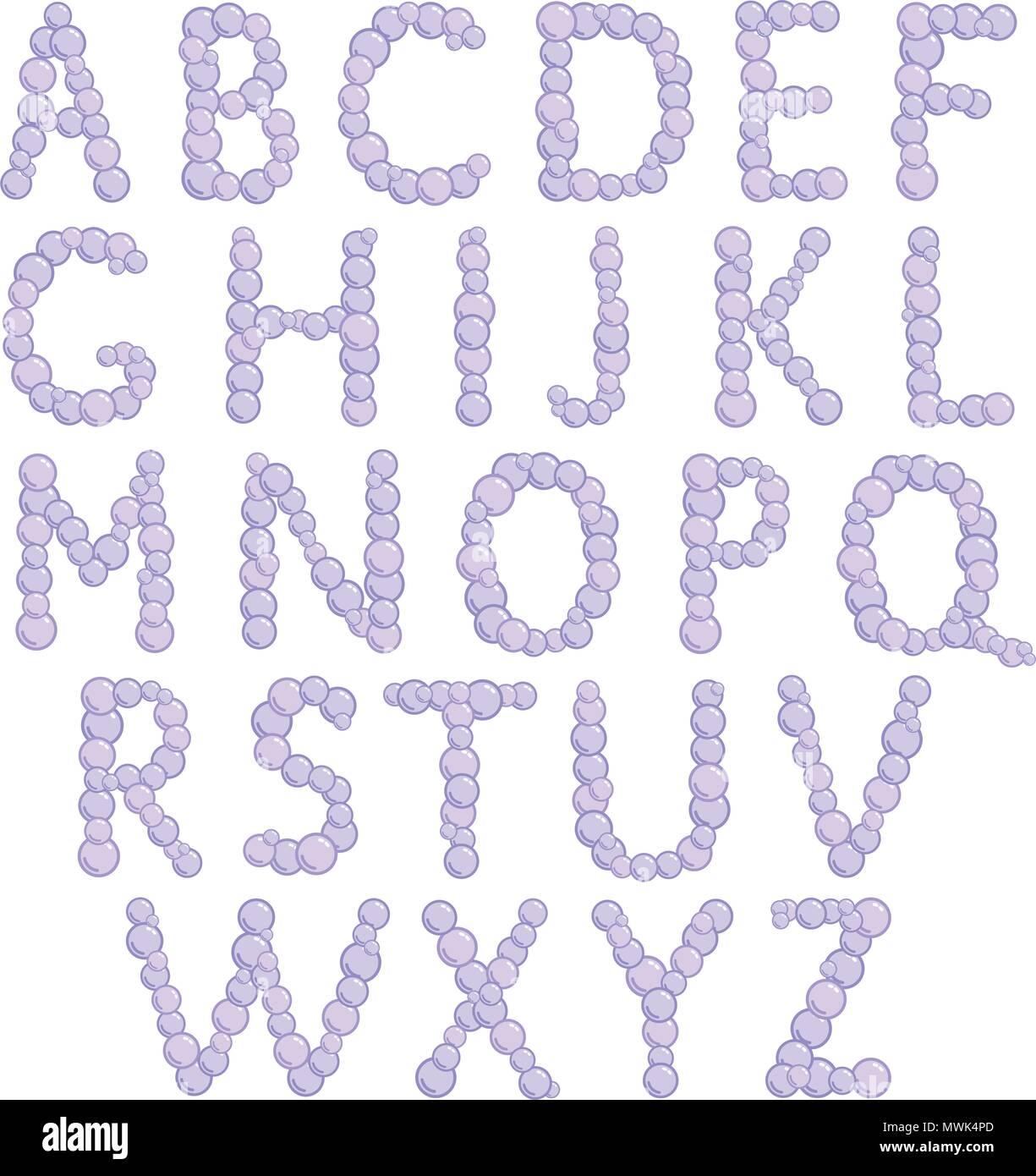 Alphabet, bubbles letters, foam font vector illustration Stock Vector ...