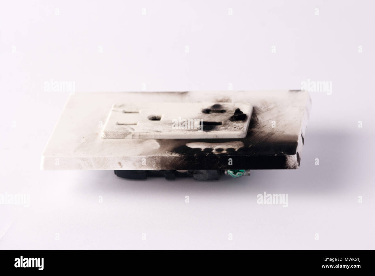 Electrical Failure In Power Outlet Isolated Stock Photo - Alamy