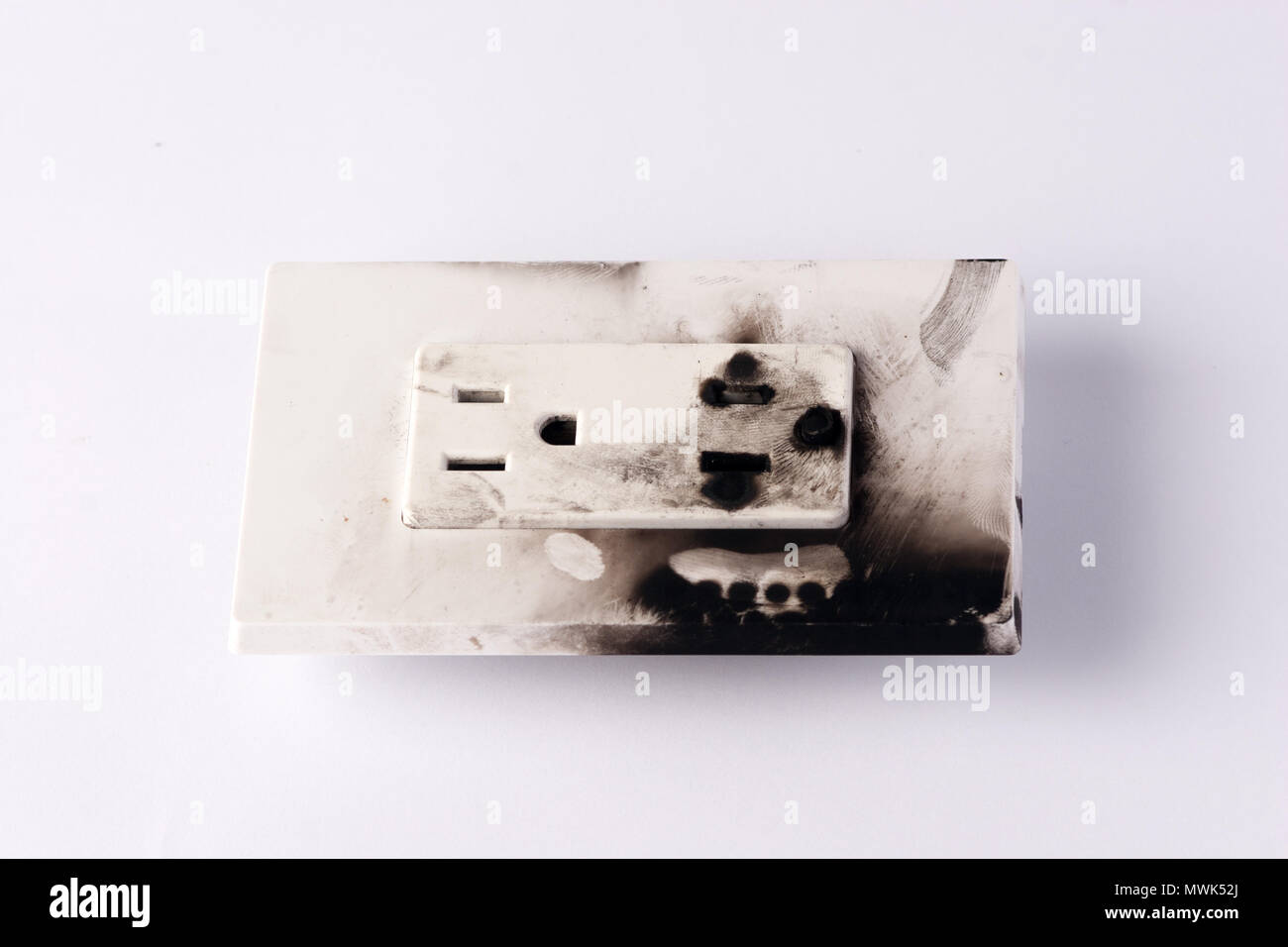 Electrical Failure In Power Outlet Isolated Stock Photo - Alamy