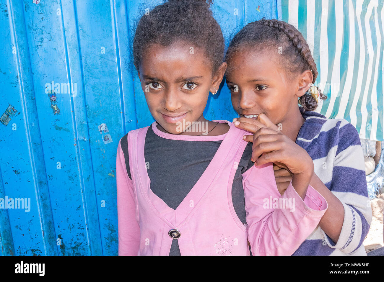 Addis Zemen, Ethiopia - February 10, 2015: Close up picture of two ...