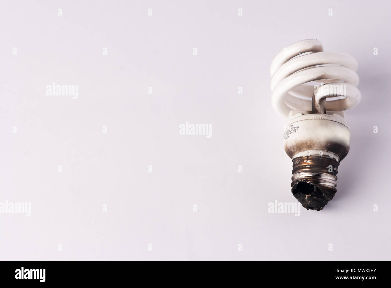 Light Bulb Burned Isolated On White Stock Photo - Alamy