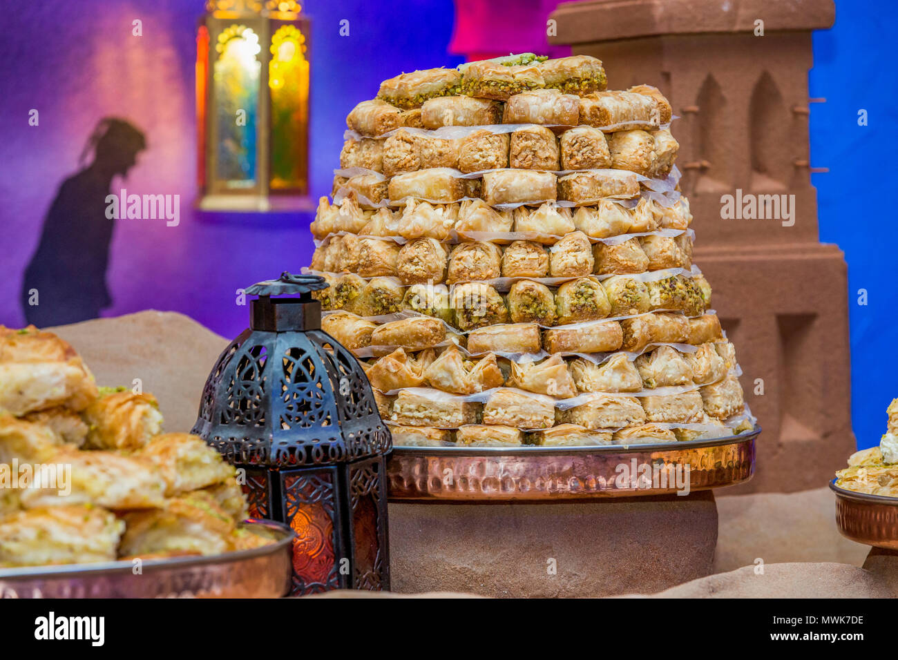 Arabic sweets on display Stock Photo - Alamy