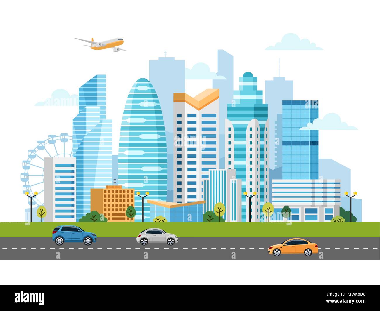 Colorful urban landscape Cut Out Stock Images & Pictures - Alamy