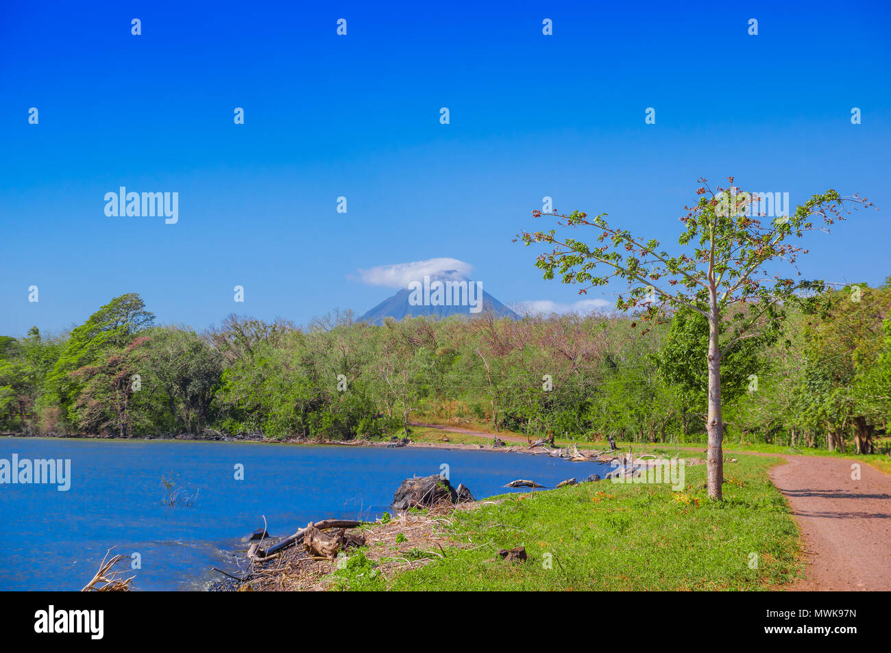 Volcan Concepcion, Isla Ometepe in Nicaragua. View from the ferry with ...