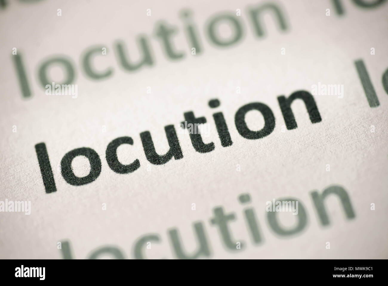 word locution printed on white paper macro Stock Photo - Alamy