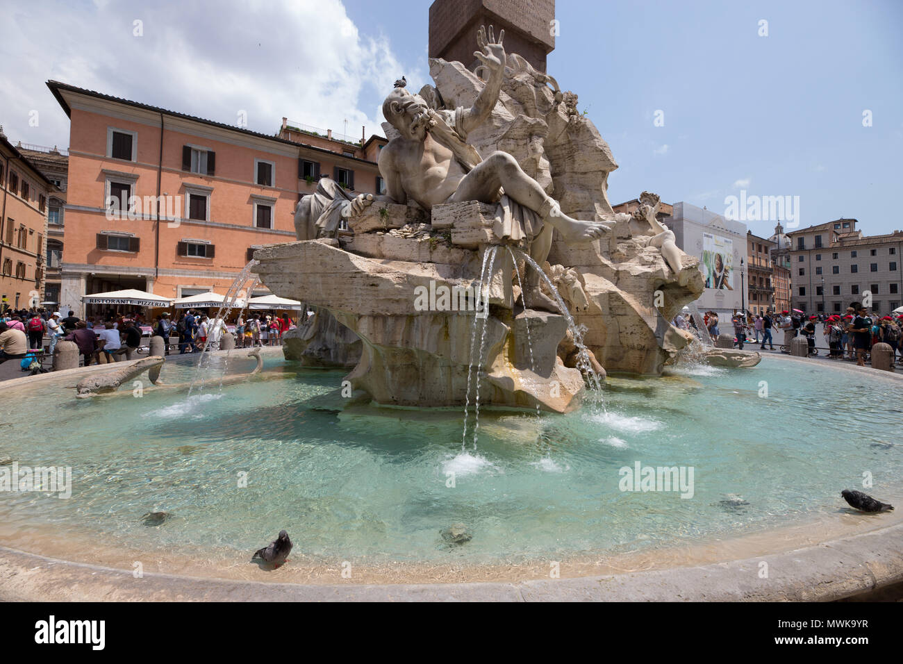 Rome Fountain, Navona square, Piazza Navona, Italy Stock Photo - Alamy