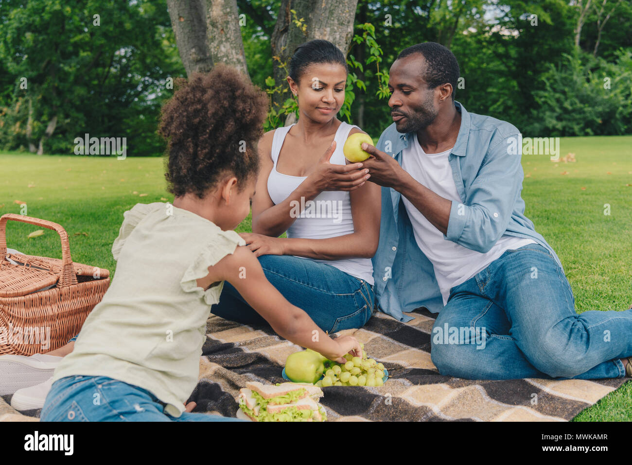 African american family having picnic hi-res stock photography and ...