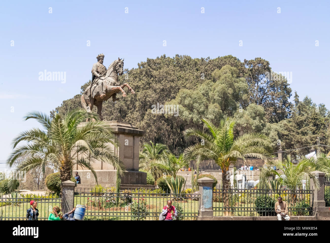 Ethiopia addis ababa menelik statue hi-res stock photography and images ...