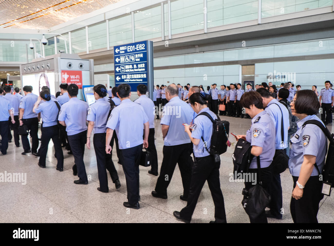 Police,immigration,officers,at,Huge,Beijing Capital International ...