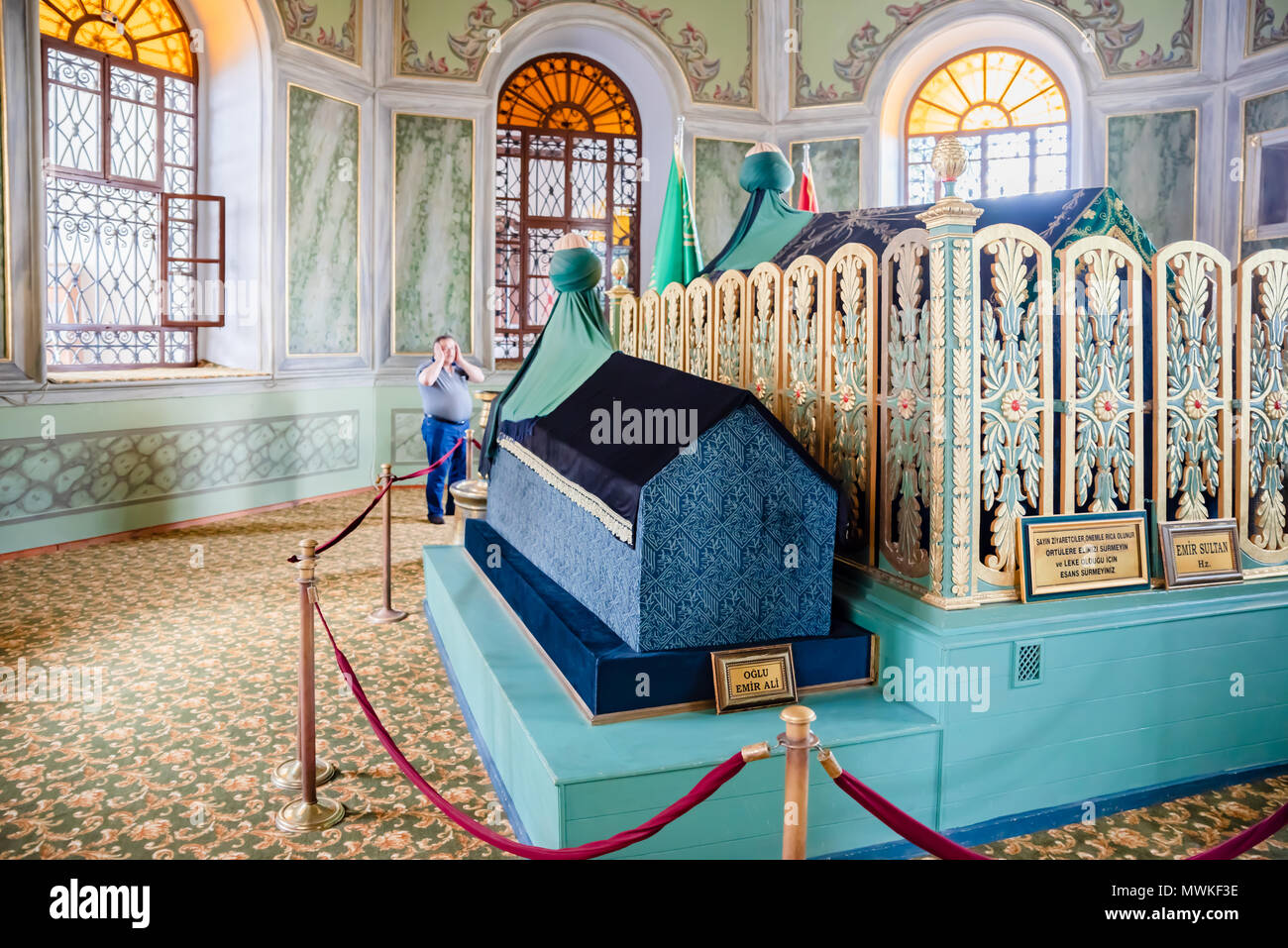 People visit Emir Sultan Tomb at Emir Sultan Complex or Sultan Complex ...